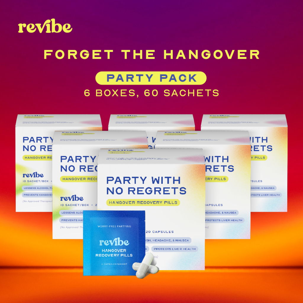 Revibe Anti Hangover & Recovery Pills - 6-Box Pack (Party & Liver Shield, Natural Alcohol ...