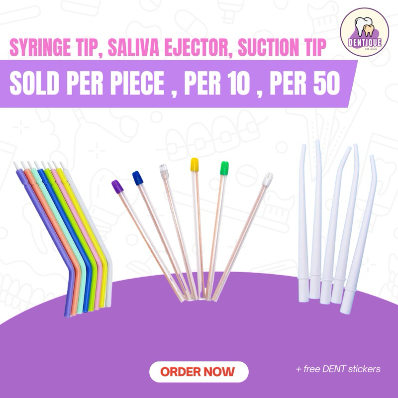 SYRINGE TIP, SALIVA EJECTOR, SUCTION TIP (SOLD PER 10PCS, 50PCS ...