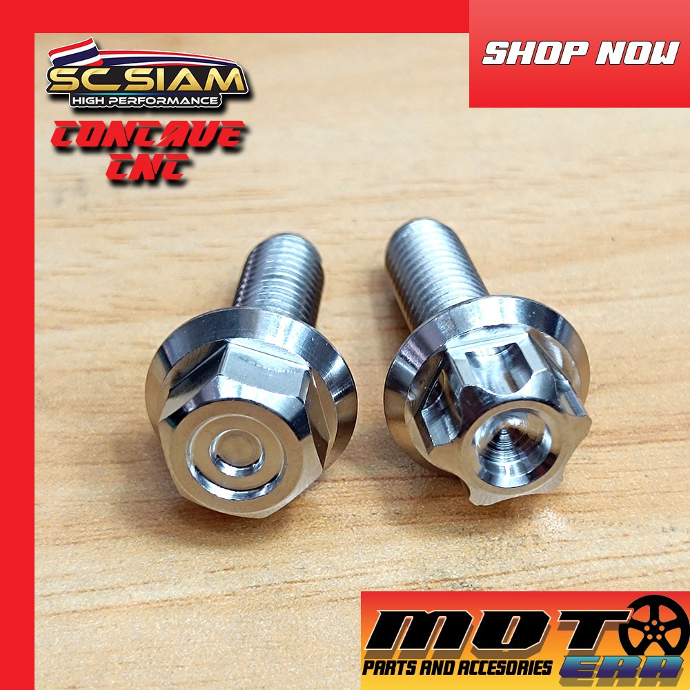 SC SIAM CNC CONCAVE 8X25 STAINLESS BOLTS FRONT CALIPER BOLTS WAVE/ PCX ...
