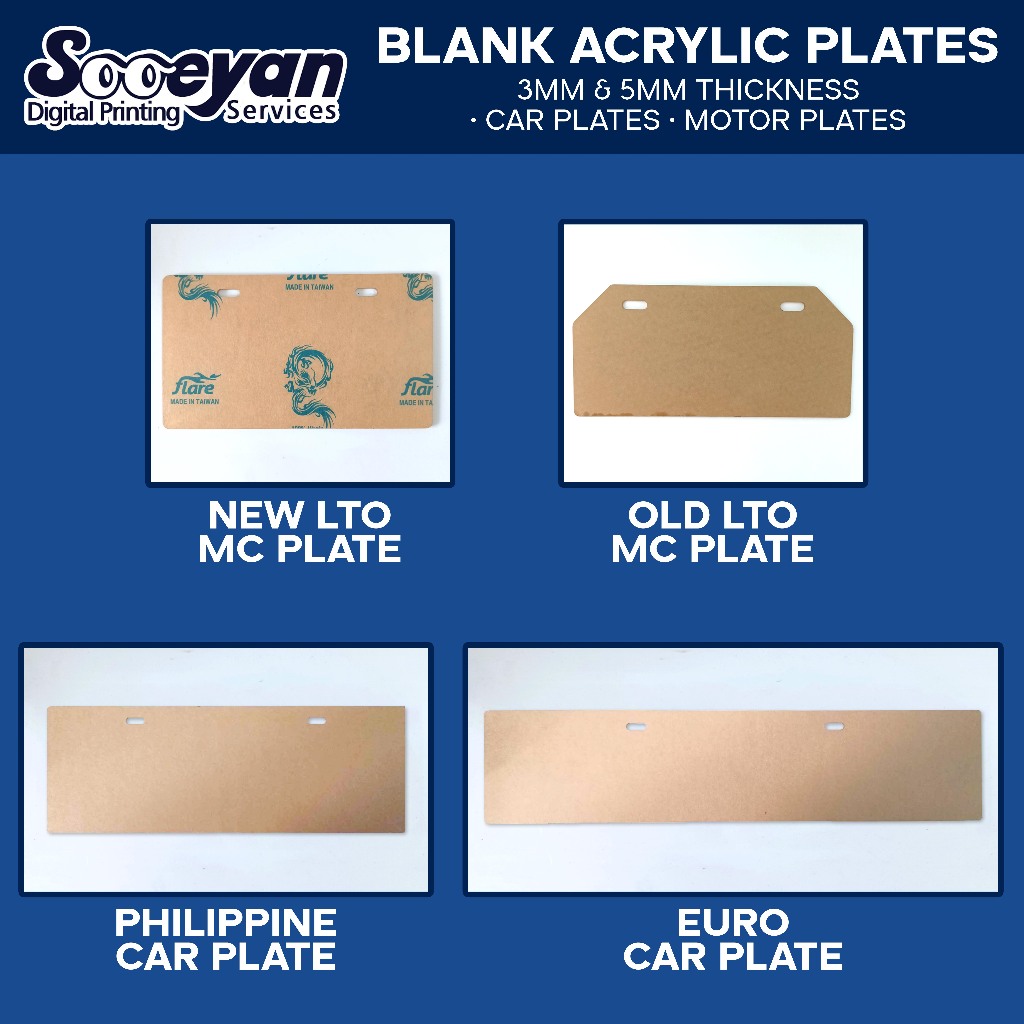 ACRYLIC MOTORCYCLE AND CAR PLATES 3MM & 5MM THICKNESS | Shopee Philippines
