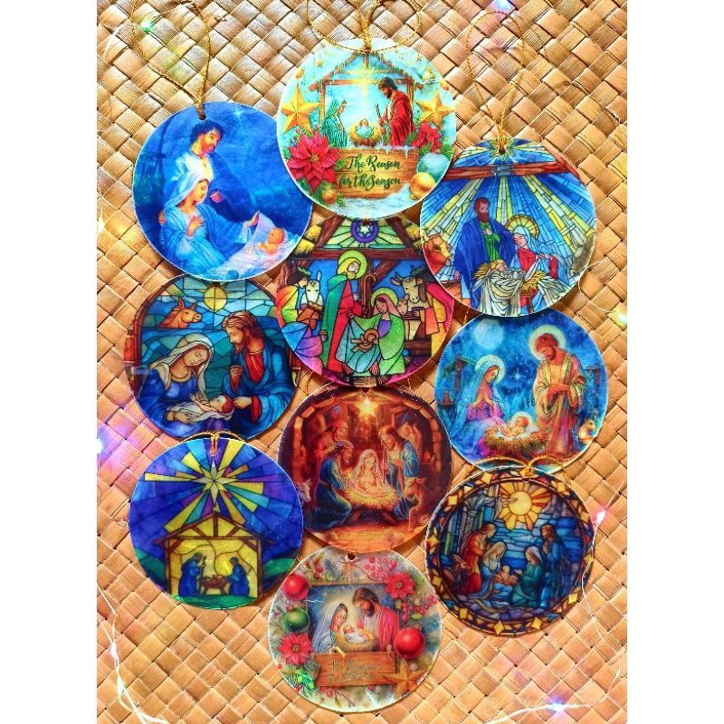 NATIVITY SET CAPIZ SHELL CHRISTMAS ORNAMENTS | Shopee Philippines