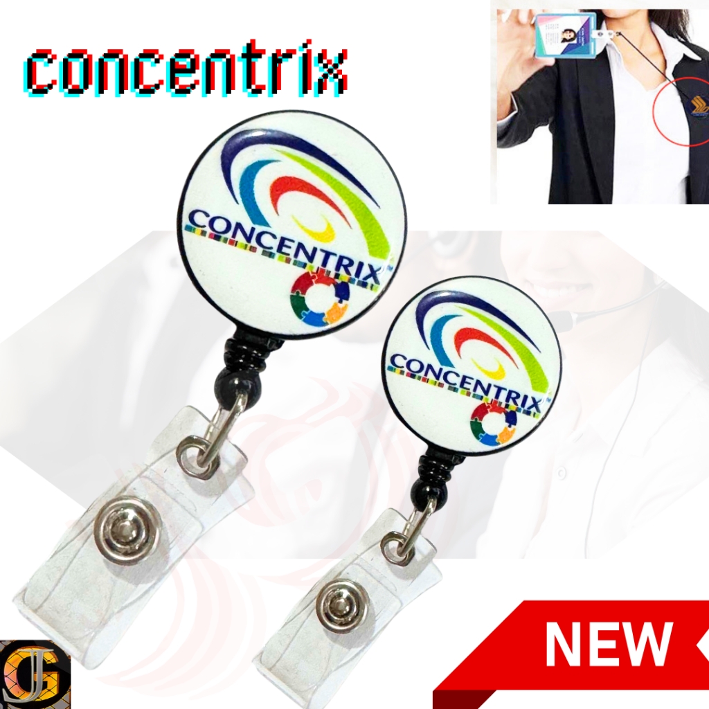 jg Retractable Badge Concentrix Style Round Id Clips Pull out For ...