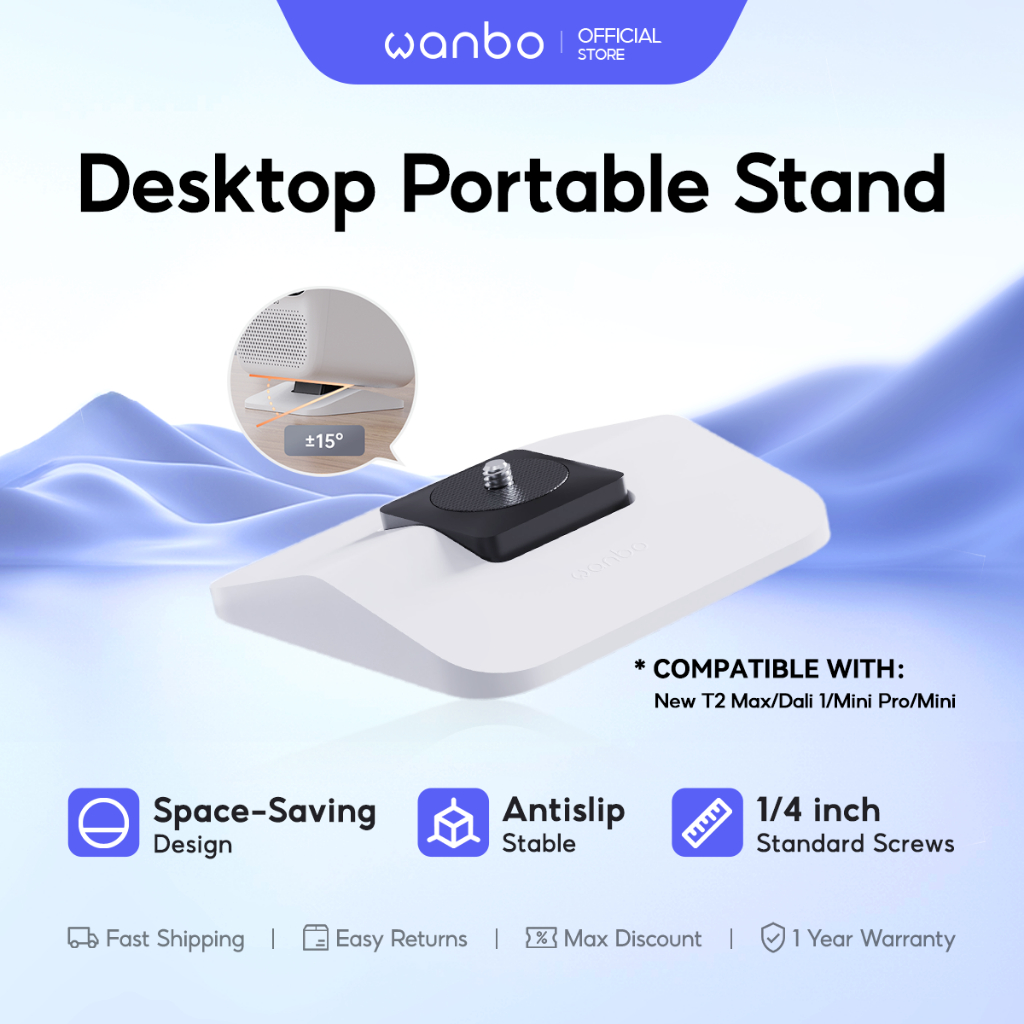 Wanbo Desktop Portable Stand Projector ±15° adjustable angle Easy ...