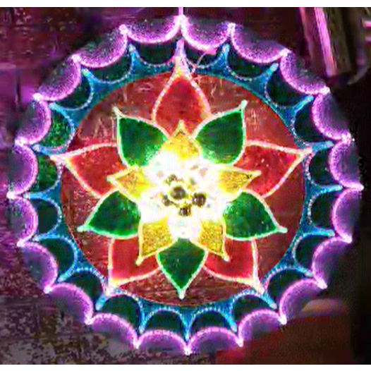 Christmas Lantern Parol Tala/Poinsettia 24 inches LED lights Decoration ...