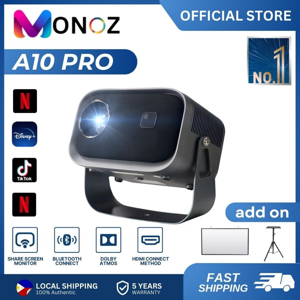 A10 Projector HD Outdoor Portable Projector Android Dual Band WIFI 6.0 ...