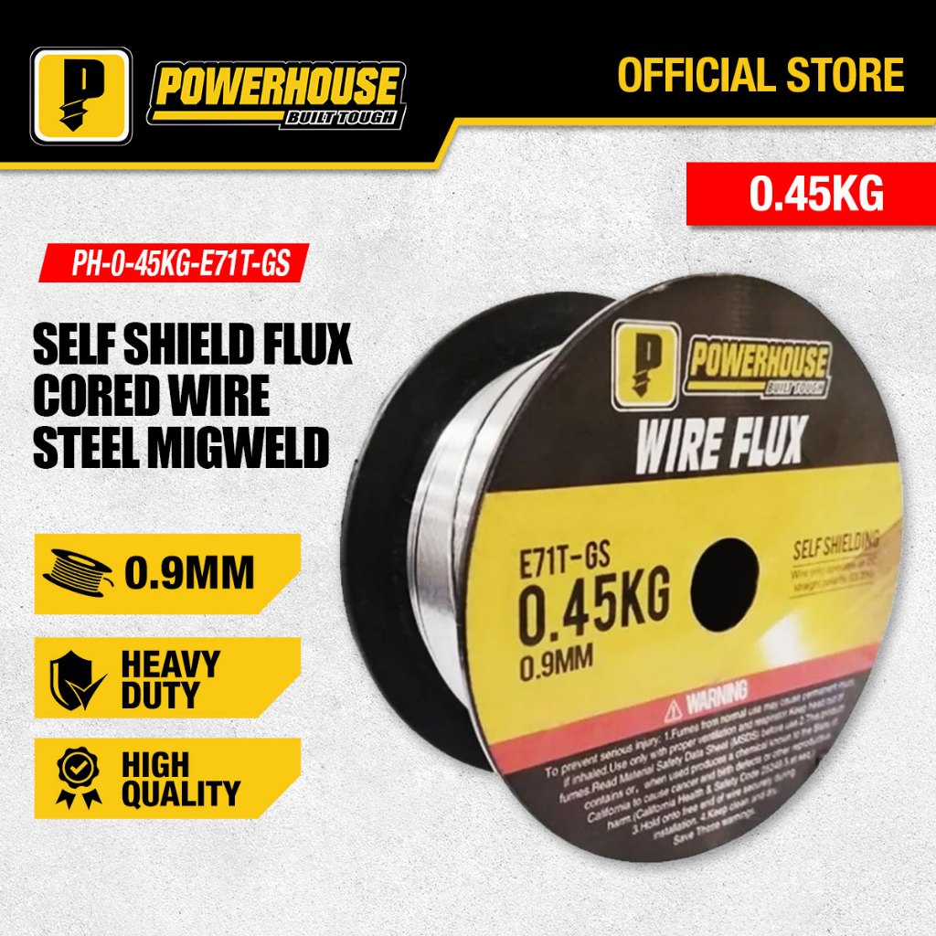 POWERHOUSE Metal Steel Self Shielding Flux Cored Wire MIG Gasless ...