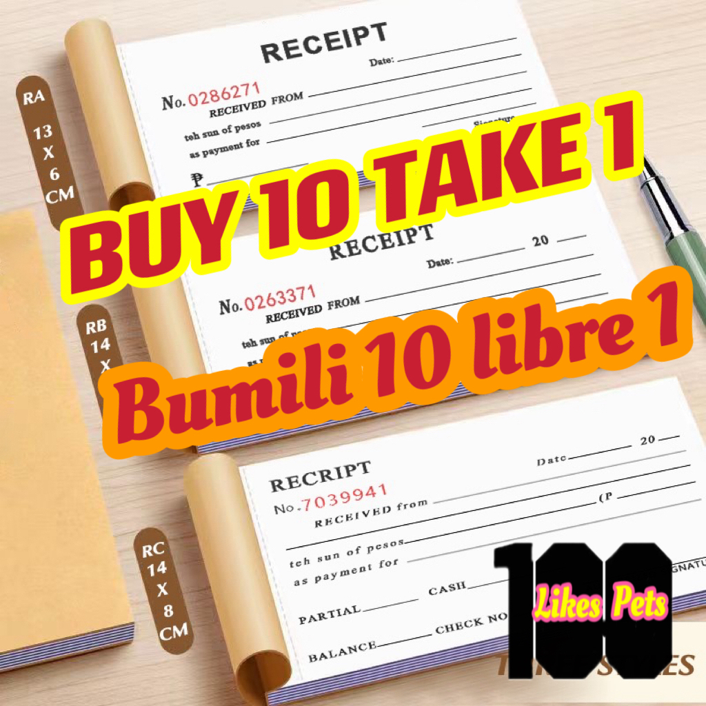 Receipt resibo carbon paper temporary receipt(three size) | Shopee ...