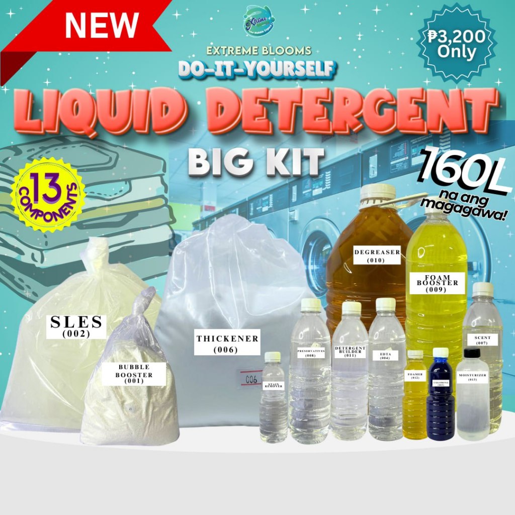 EXTREME BLOOMS - LIQUID DETERGENT DIY KIT (160 LITERS YIELD) / 1 KIT ...