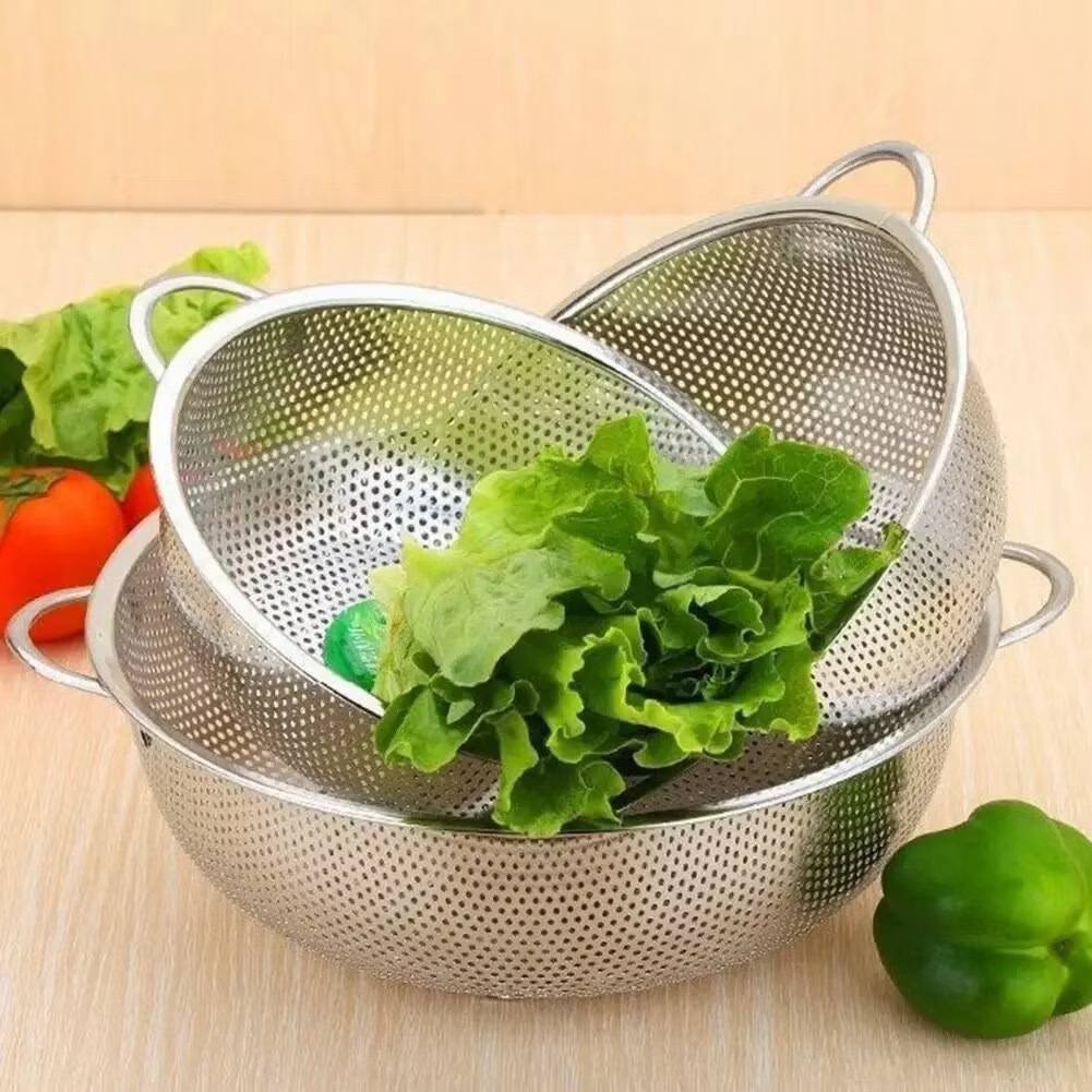 Stainless Steel Fine Mesh Strainer Bowl Drainer Vegetable Sieve ...