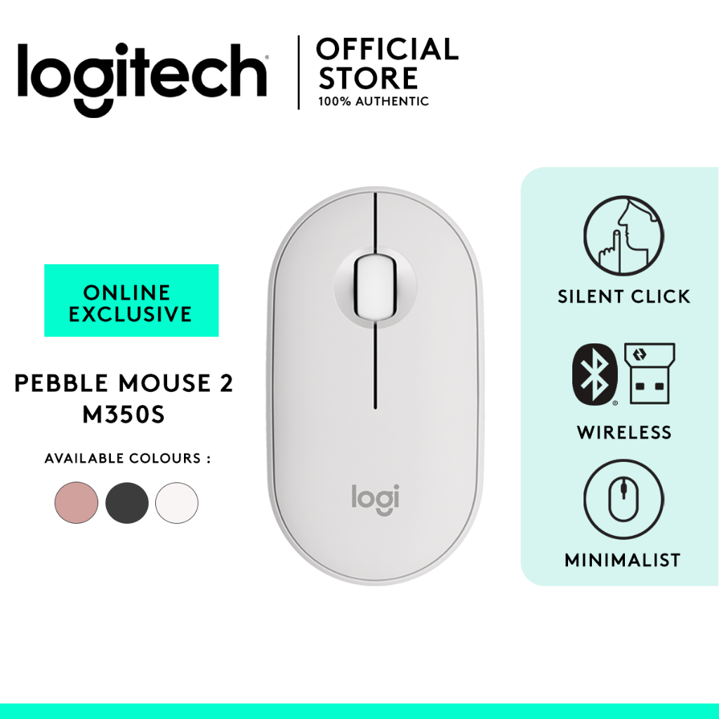Logitech Pebble Mouse 2 M350s Slim Compact Bluetooth Wireless Mouse PC Mac Authentic | Shopee ...