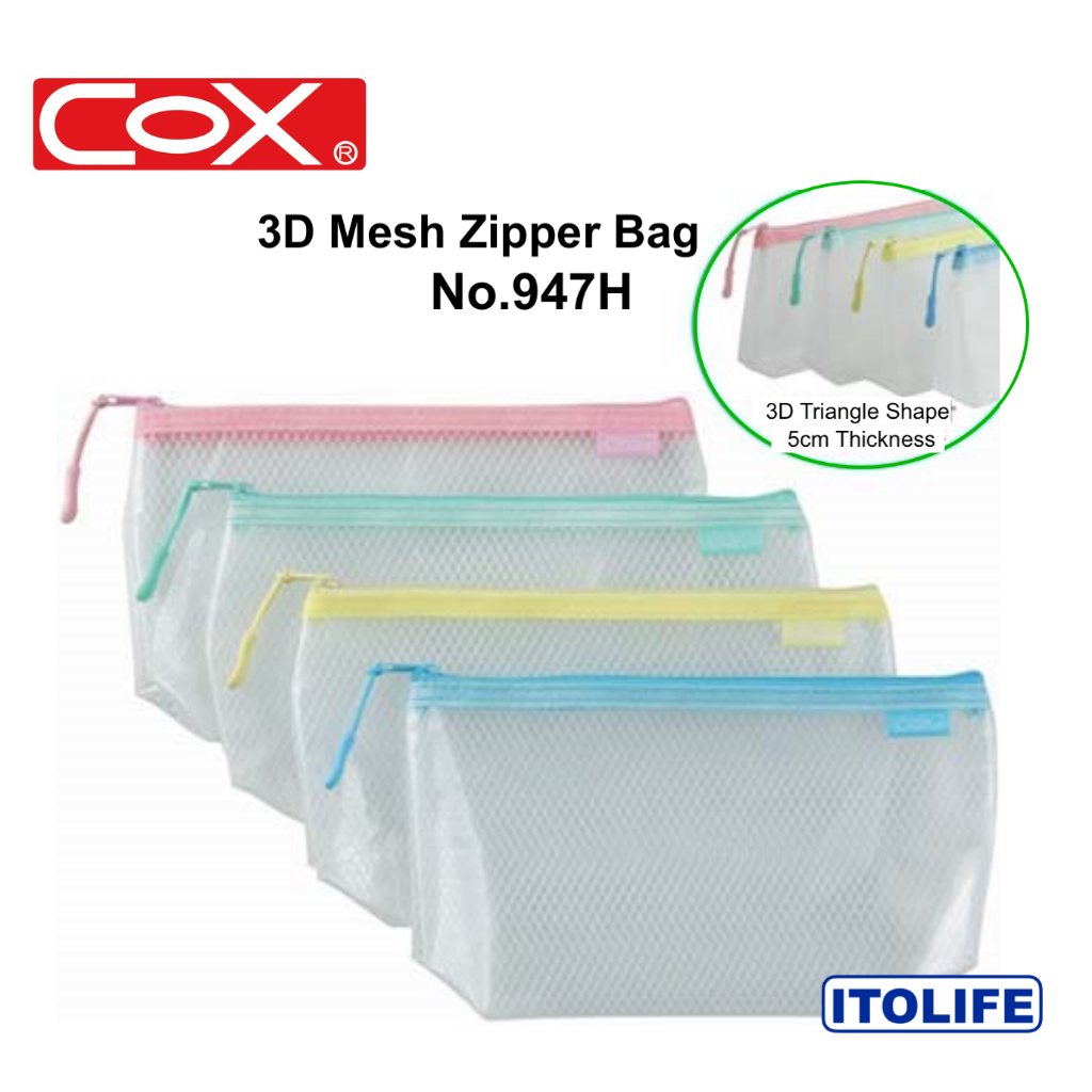 COX 3D Mesh Zipper Bag NO.947H- 1pc | Shopee Philippines