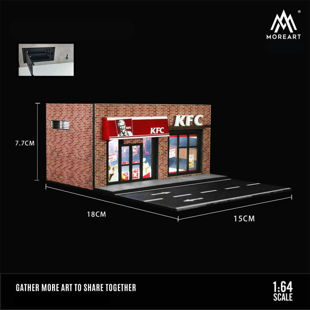 MoreArt 1/64 Scale KFC Catering Store Theme with LED Light Assembly ...