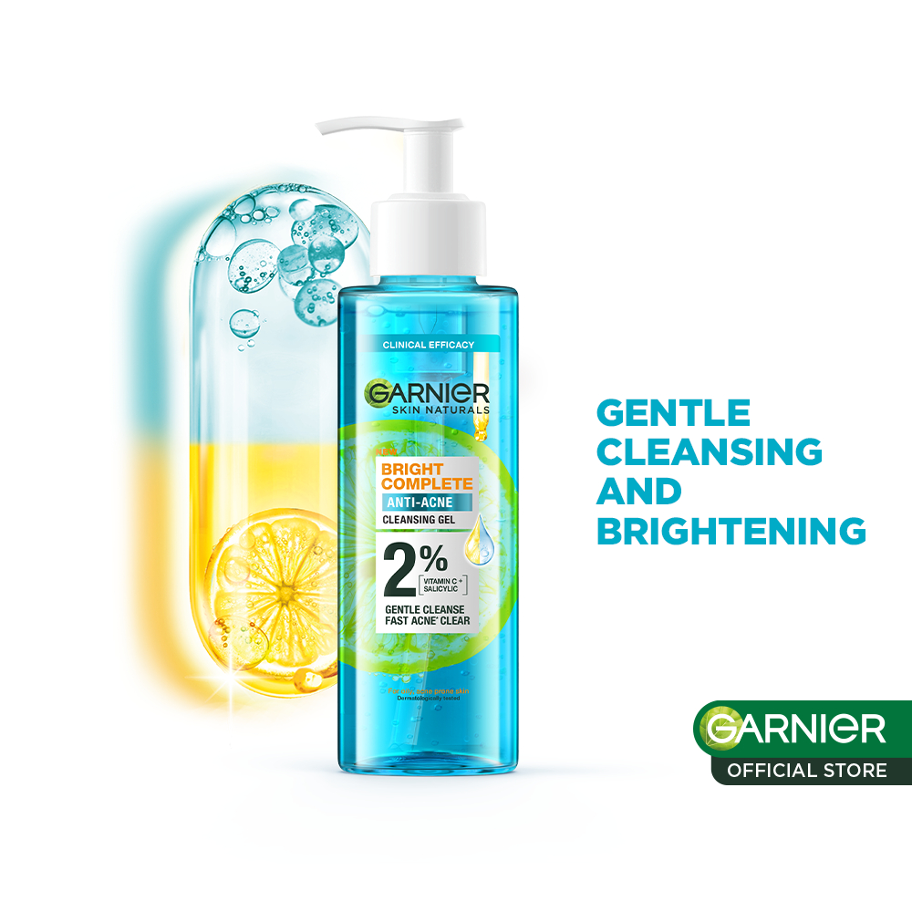 NEW Garnier Anti Acne Salicylic Acid Gel Wash Gentle Cleanser (120ml ...