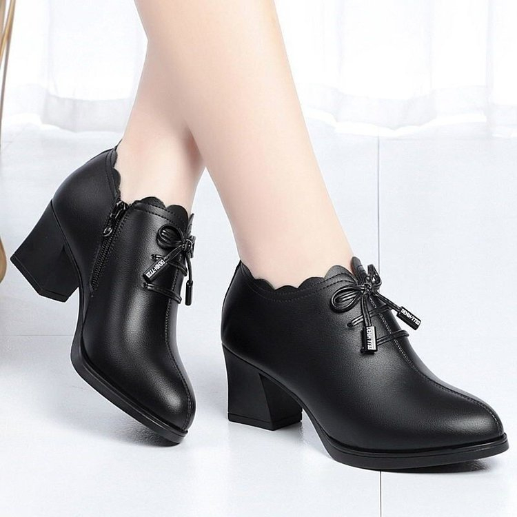 High Cut Women's Boots Black Thick Soled School Shoes Black Women's ...