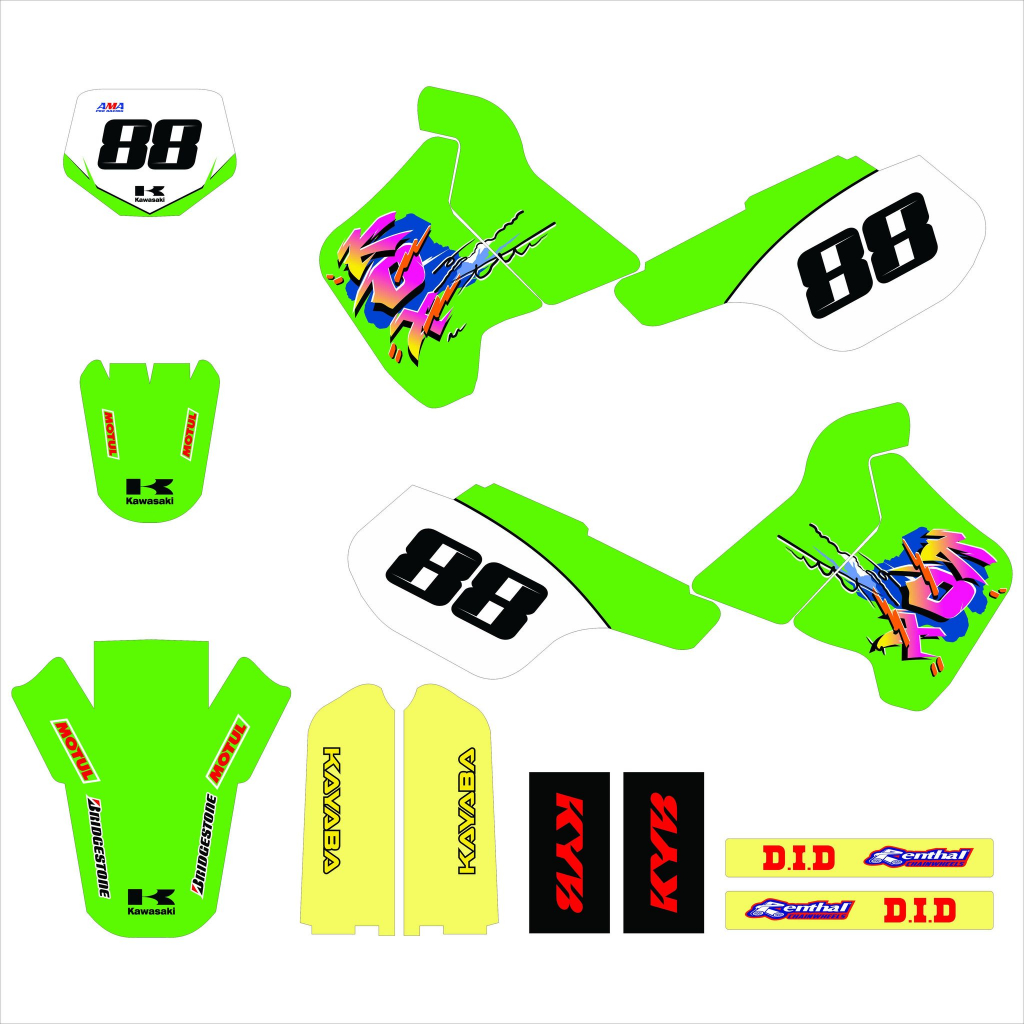 Kawasaki KDX 200 ( 1991 - 1994 ) Graphics kit Sticker Decal | Shopee ...