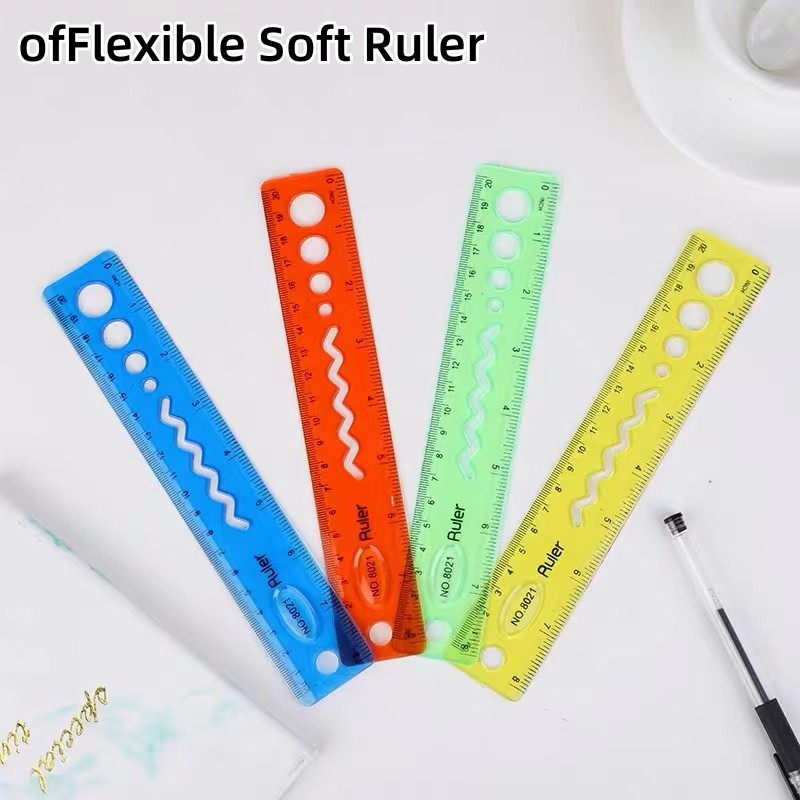30CM Candy Color Ruler Flexible Soft Unbreakable Multifunctional ...