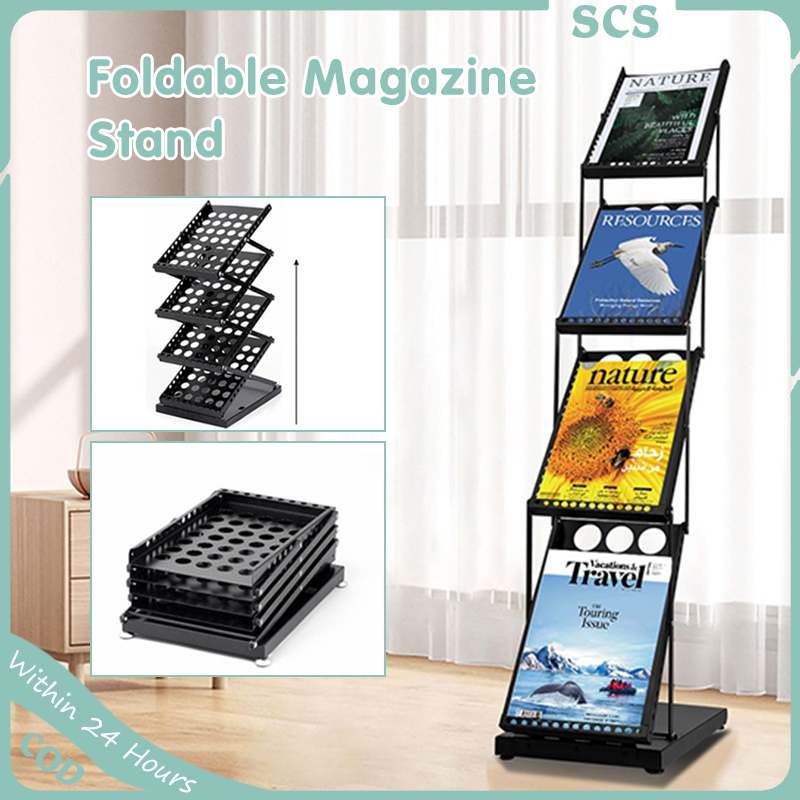 Foldable Magazine Rack Metal Catalog Literature Rack Tradeshow Display ...