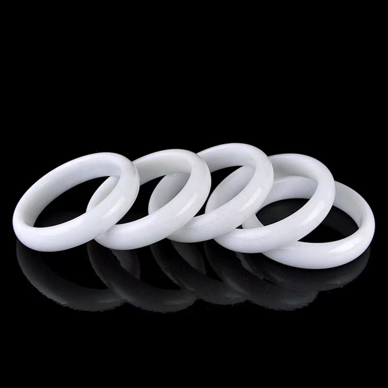 white jade rings stone good luck fengshui white color rings | Shopee ...