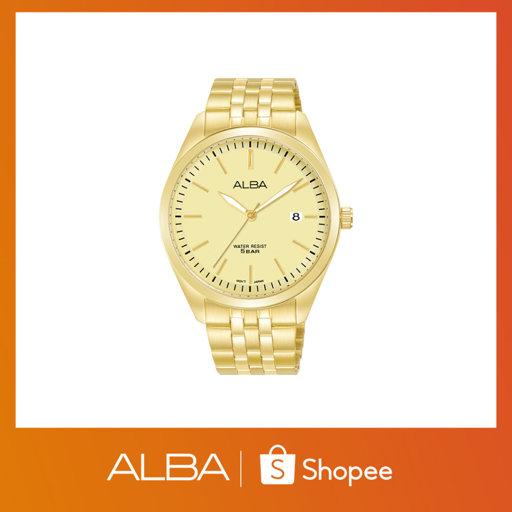 ALBA Philippines AS9S18X1 Luminous Dial Gold Stainless Steel Strap Men ...