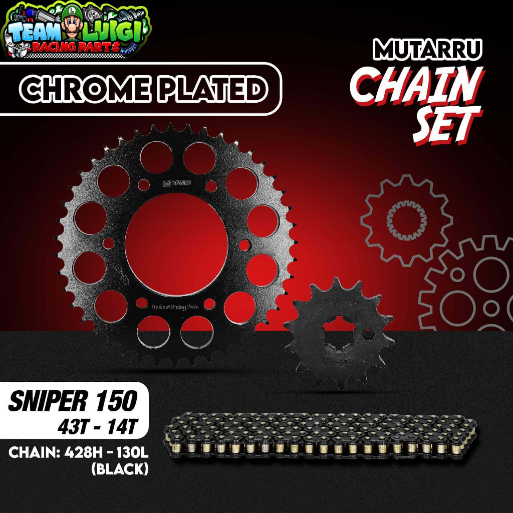 MUTARRU YAMAHA SNIPER 150 MXI CHAIN SET HEAVY DUTY BLACK SERIES ...