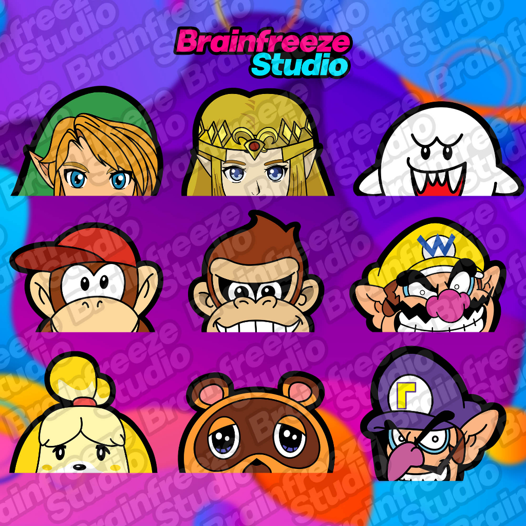Nintendo Stickers - Glossy Waterproof Tear Resistant Peeker Car Sticker ...