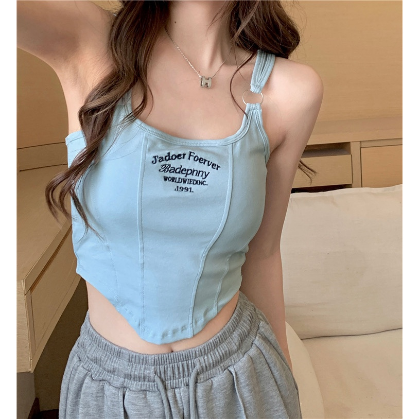 Sleeveless Top Bralette Padded Crop Top Korean Women CropTop | Shopee ...