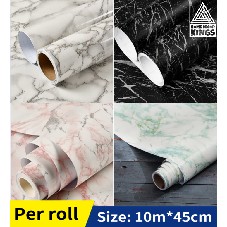 (10M/Roll) Wallpaper PVC Self Adhesive 10metersX45cm Waterproof White ...