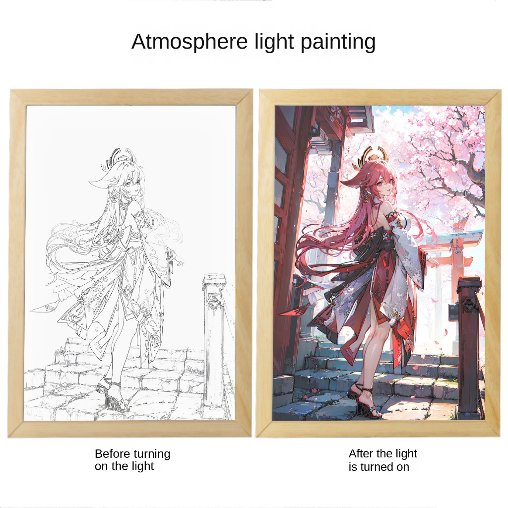 Genshin Impact Barbatos Zhongli Raiden Shogun light art painting ...