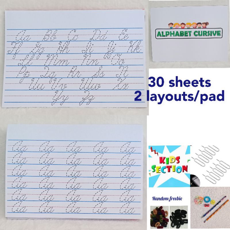 Tracing Pad - 30 sheets - Alphabet Cursive | Shopee Philippines