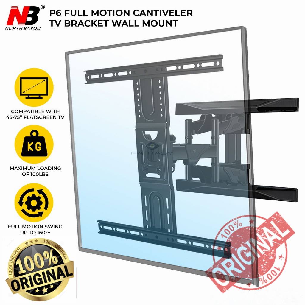 ORIGINAL NORTH BAYOU NB NEW P6 E200 Full Motion Cantilever Wall Mount for 40-80inch 45.5KG ...
