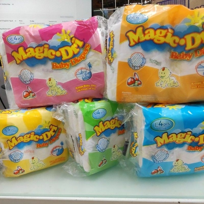 Magic Dri 4's NewBorn, M, L, XL, XXL Diapers | Shopee Philippines