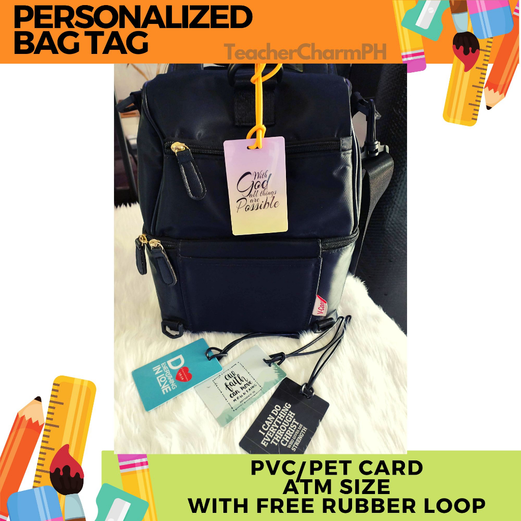 PERSONALIZED PVC BAG TAGS BIBLE VERSE (ATM SIZE) SET B | Shopee Philippines