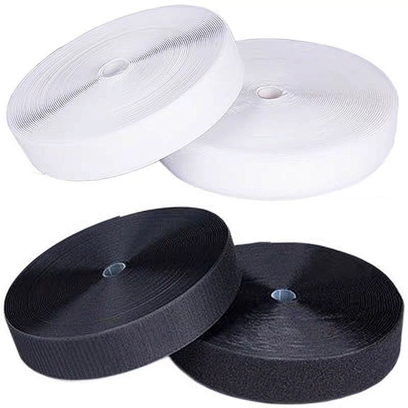 25 METERS LONG 1 INCH & 2 INCH Width Velcro or Magic Tape (Black ...