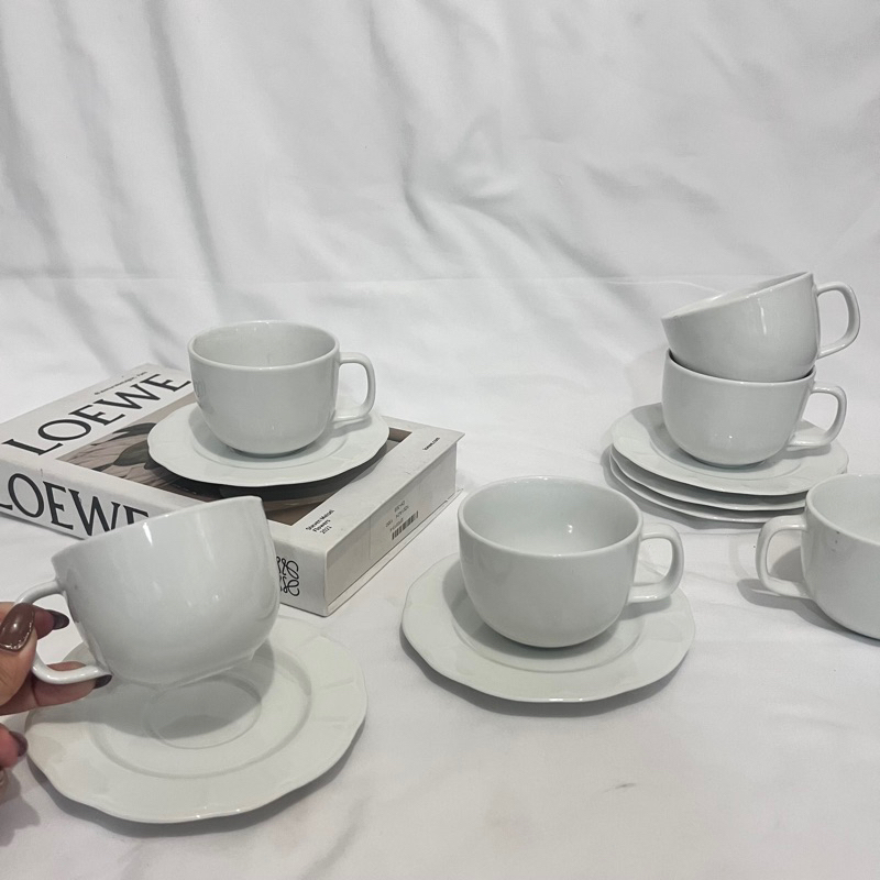 6set of 7oz/8oz espresso cup and saucer ceramic porcelain teacup and ...
