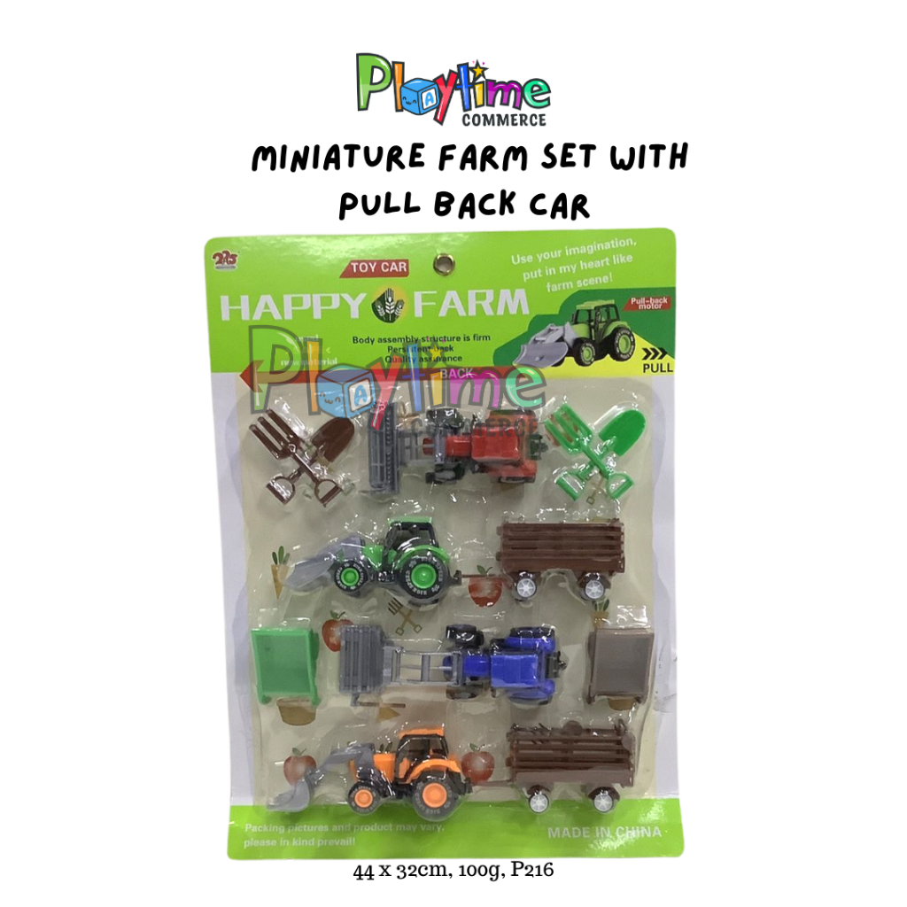 Big Set Miniature Farm Set with Pull Back Car Set Toys Farming Set ...