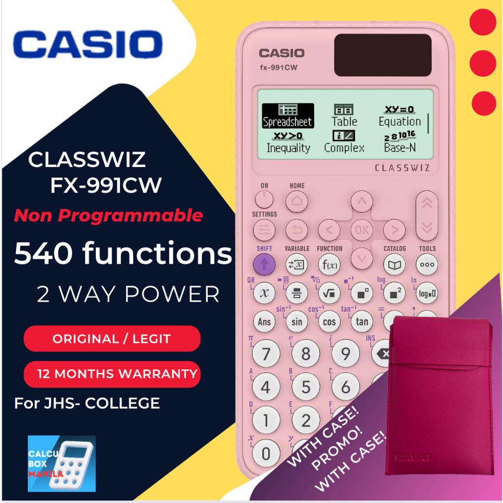 CASIO FX991CW CLASSWIZ SCIENTIFIC CALCULATOR (PINK) LEGIT WITH 12 ...