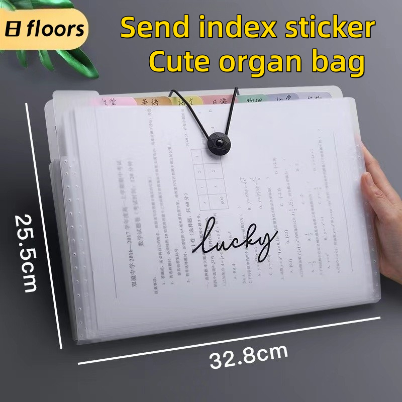 Transparent File Folder Organ Bag A4 Expanding Document Organizer ...