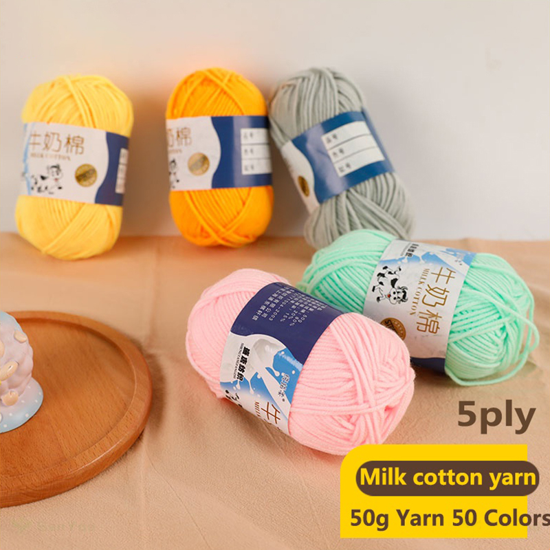 Milk yarn 50g 5 Plys Smooth Fiber Knitting Wool Crochet Cotton Hand ...