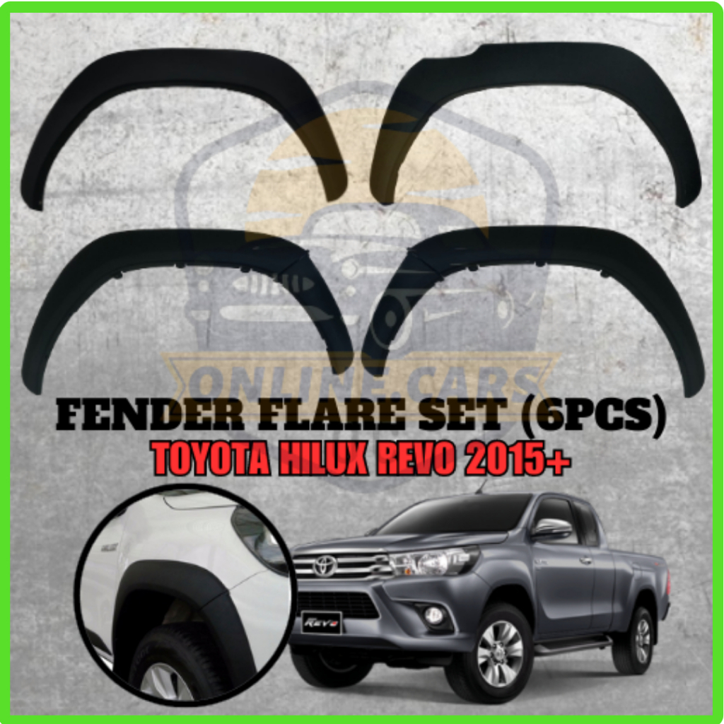 OC HILUX REVO 2015+ Fender Flare(6pcs) Cover Black (10098) | Shopee ...