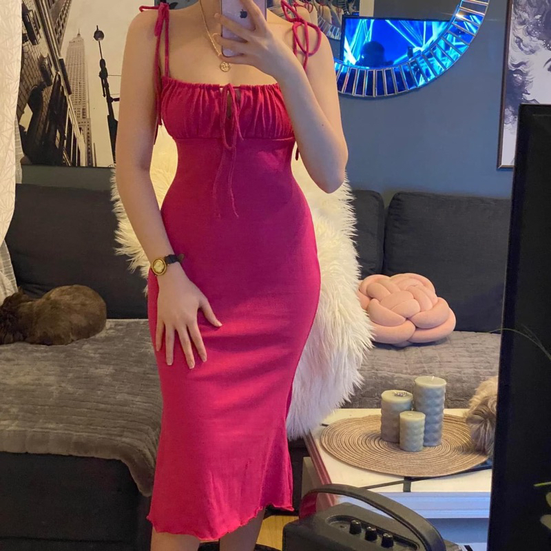 Midi String Dress|Below the knee Dress| Bestida|Bistida | Shopee ...