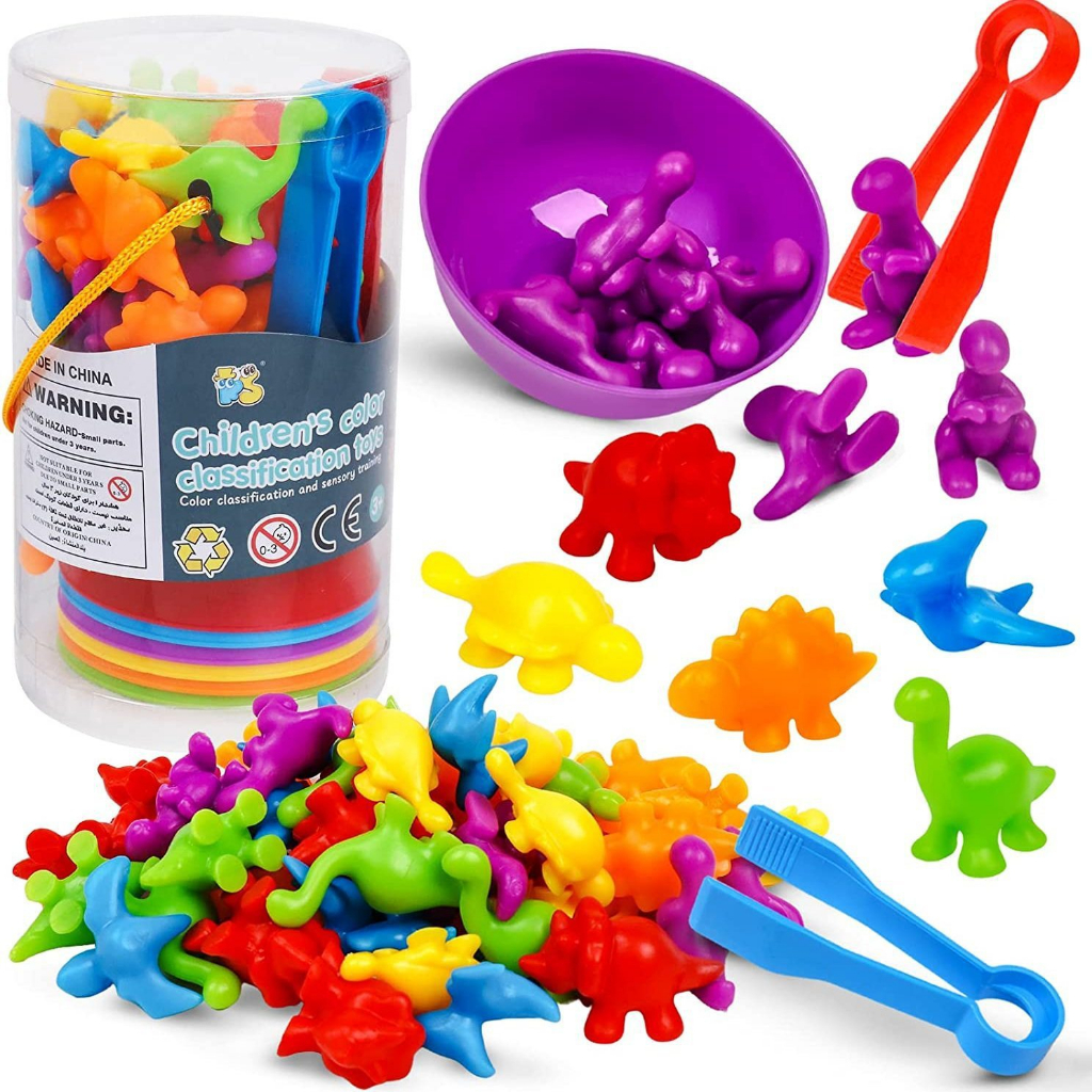 Counting Dinosaurs Sensory Toys Matching for Kids Montessori Learning ...