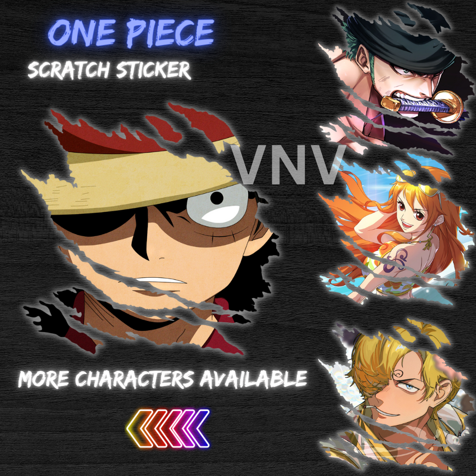 ONE PIECE Scratch Sticker Anime Vinyl Waterproof | Shopee Philippines
