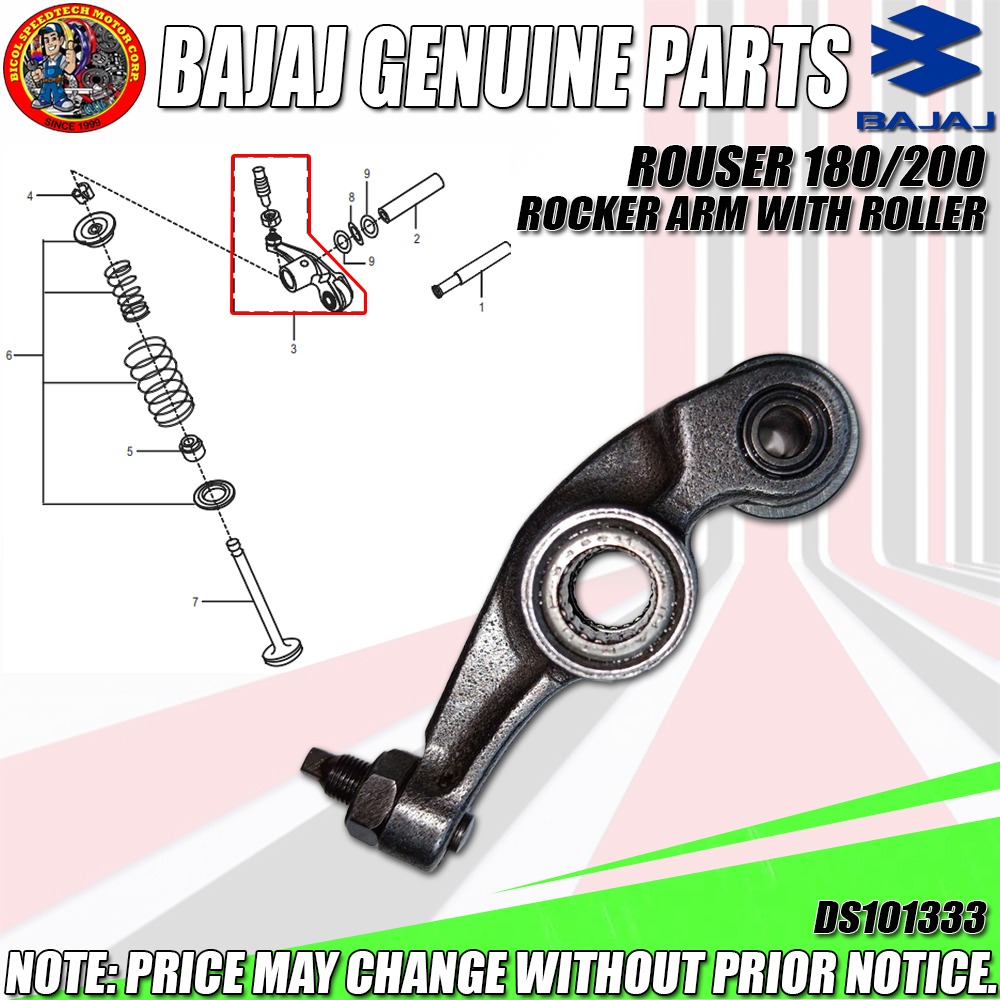 ROUSER 180/200 ROCKER ARM WITH ROLLER (KMC) (GENUINE: DS101333 ...