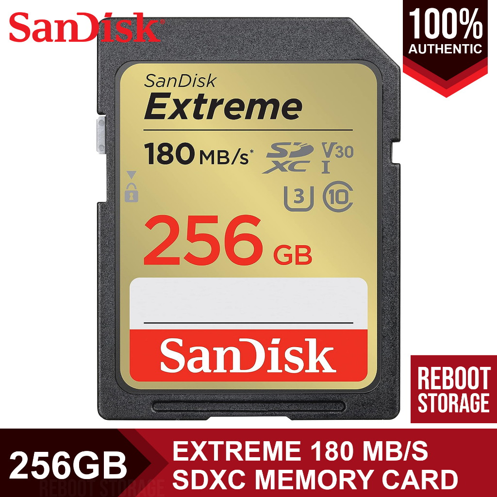 SanDisk Extreme SDXC 256GB V30 U3 C10 UHS-I SD Memory Card SDSDXVV-256G ...