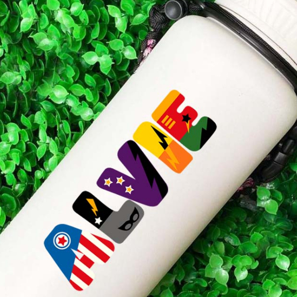 Personalized Waterproof Super Hero 2 Name Vinyl Sticker for Tumbler ...