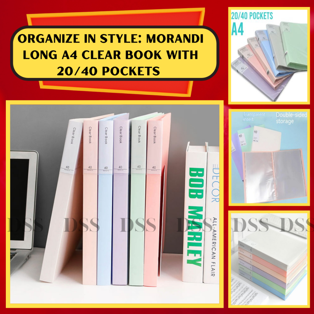 DSS Organize in Style: Morandi A4 Clear Book File Folder with 20/40 ...