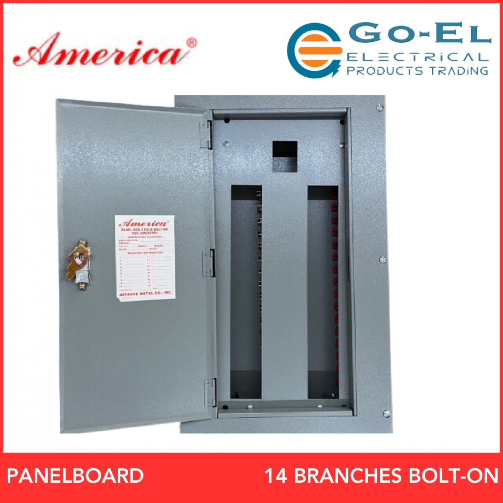AMERICA Panel Board for 2 Pole Bolt-On Breakers (14 - 20 Branches) | Shopee Philippines