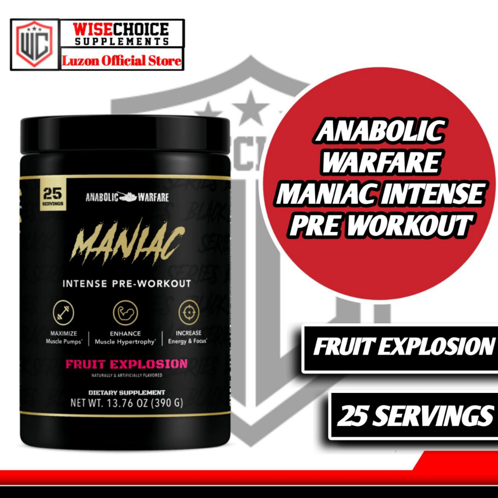 ANABOLIC WARFARE MANIAC INTENSE PRE WORKOUT 25 SERVINGS FRUIT EXPLOSION ...