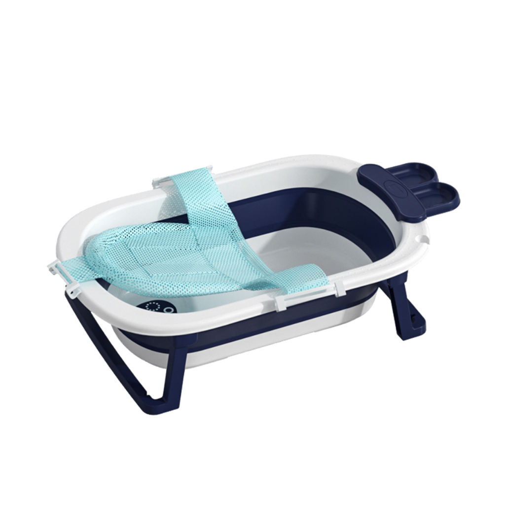 Foldable Baby Bath Tub With Net For Newborn Adjustable Non-Slip Bathtub ...