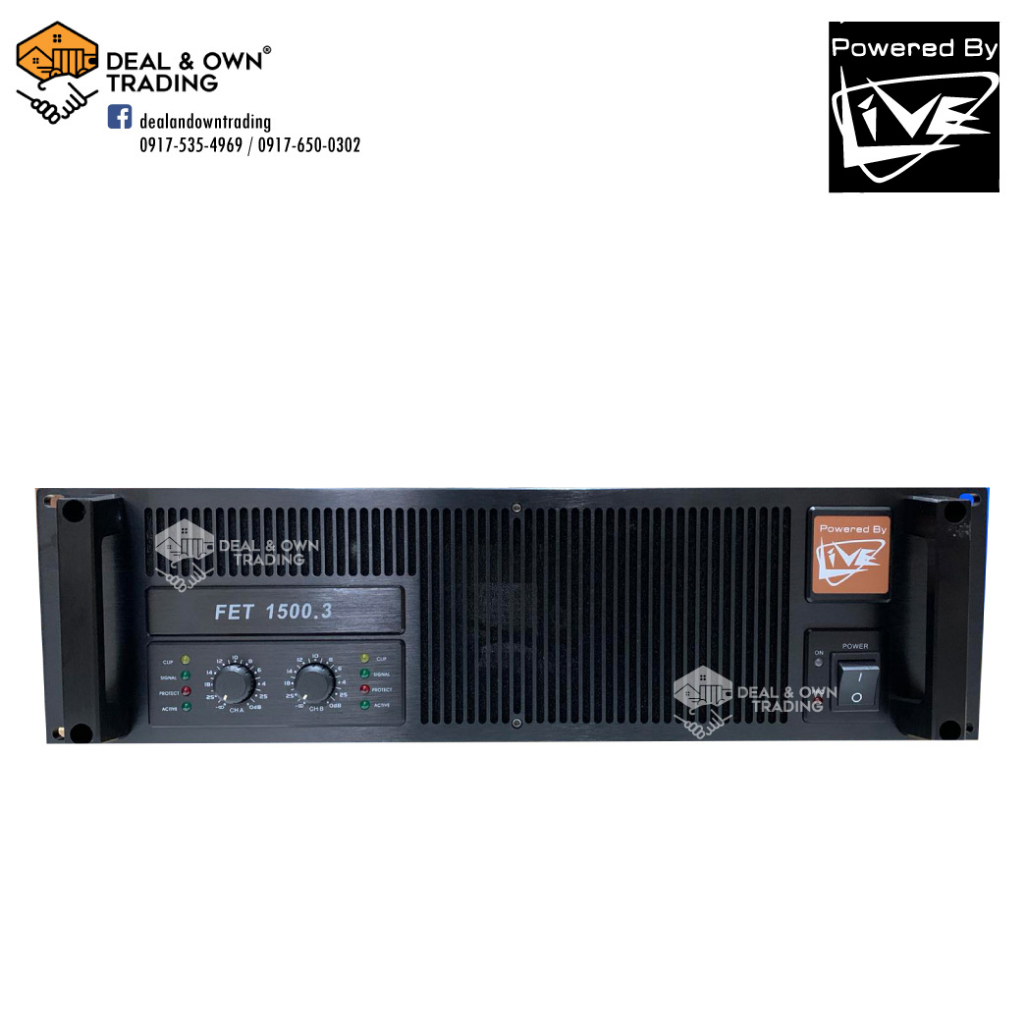 Live FET-1500.3 1200Wx2 8 Ohms Powered Amplifier with Mosfet Transistor ...